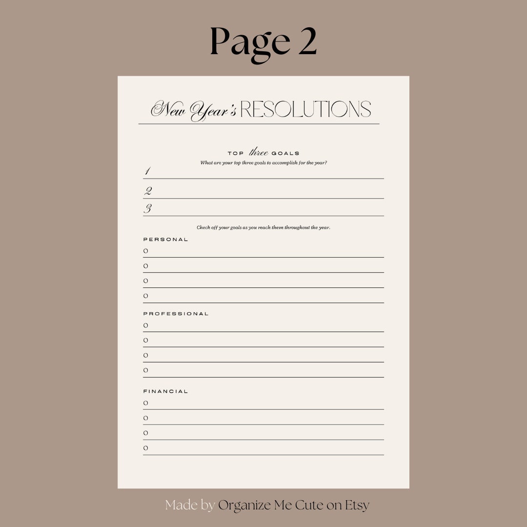 New Years Resolution Package, Self Reflection New Years, Vision Board ...