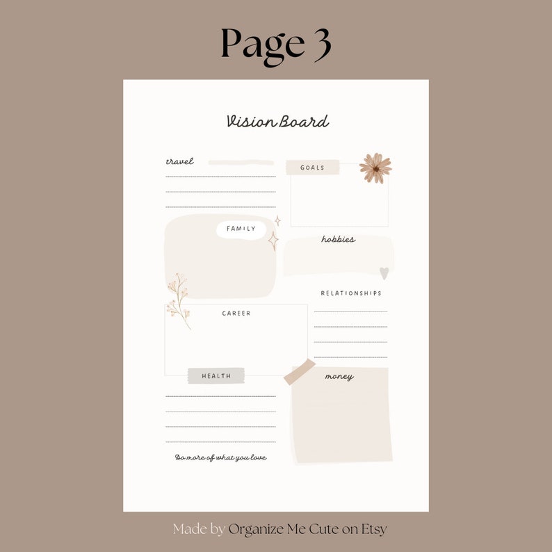 New Years Resolution Package, Self Reflection New Years, Vision Board ...