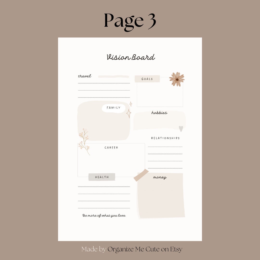 New Years Resolution Package, Self Reflection New Years, Vision Board ...