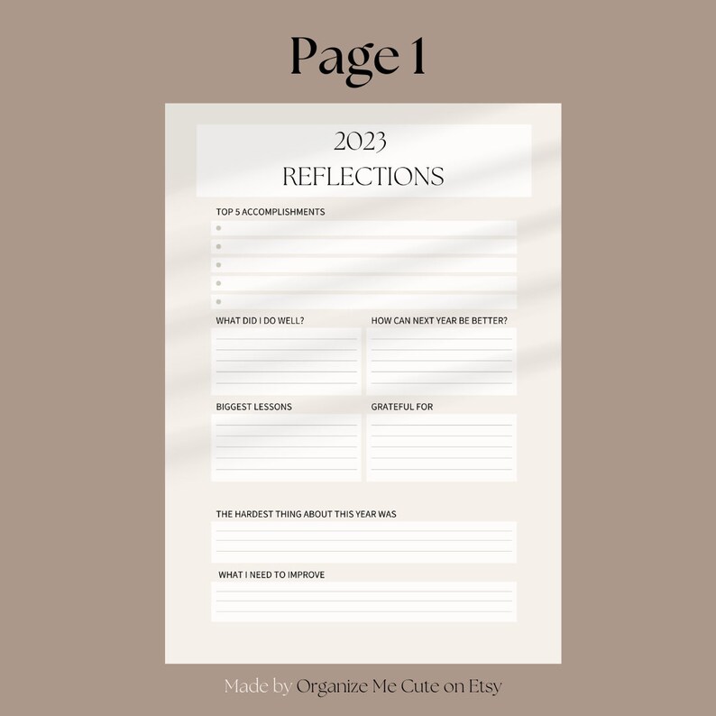 New Years Resolution Package, Self Reflection New Years, Vision Board ...