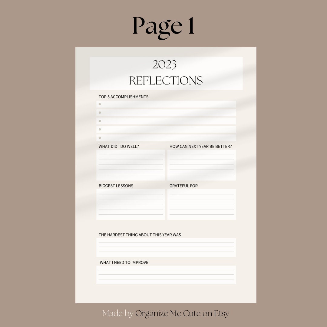 New Years Resolution Package, Self Reflection New Years, Vision Board ...