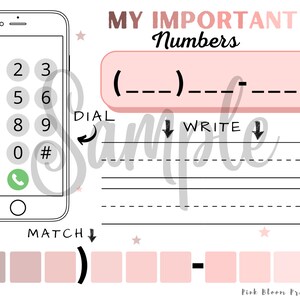 Life Skills for Kids Printable Learn Phone Number Address - Etsy