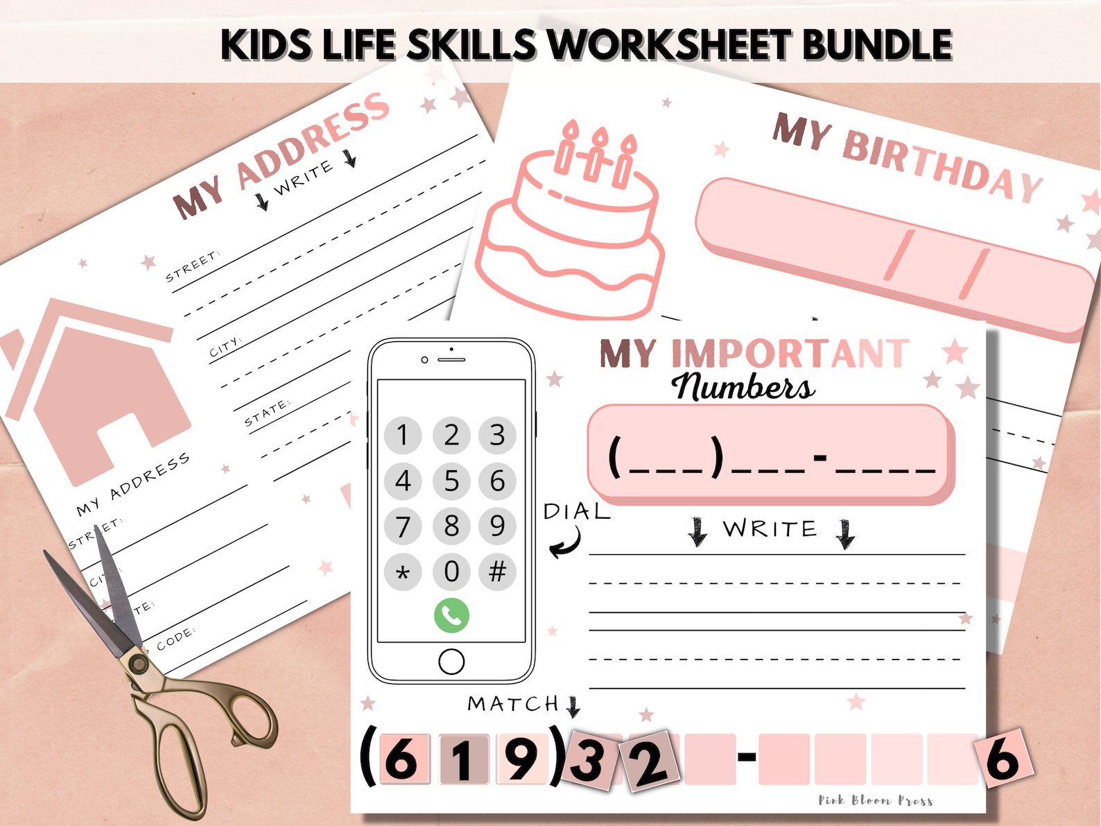 Life Skills for Kids Printable Learn Phone Number Address - Etsy