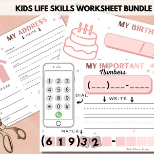 Life Skills for Kids Printable Learn Phone Number Address - Etsy