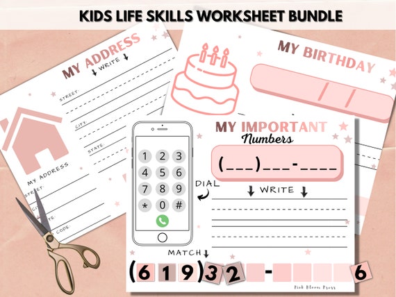 Life Skills for Kids Printable Learn Phone Number Address - Etsy