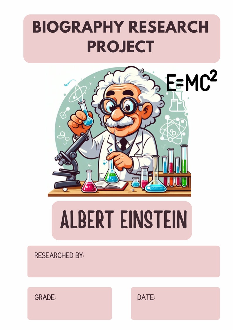 Albert Einstein Biography Research Project Display Board School Project ...