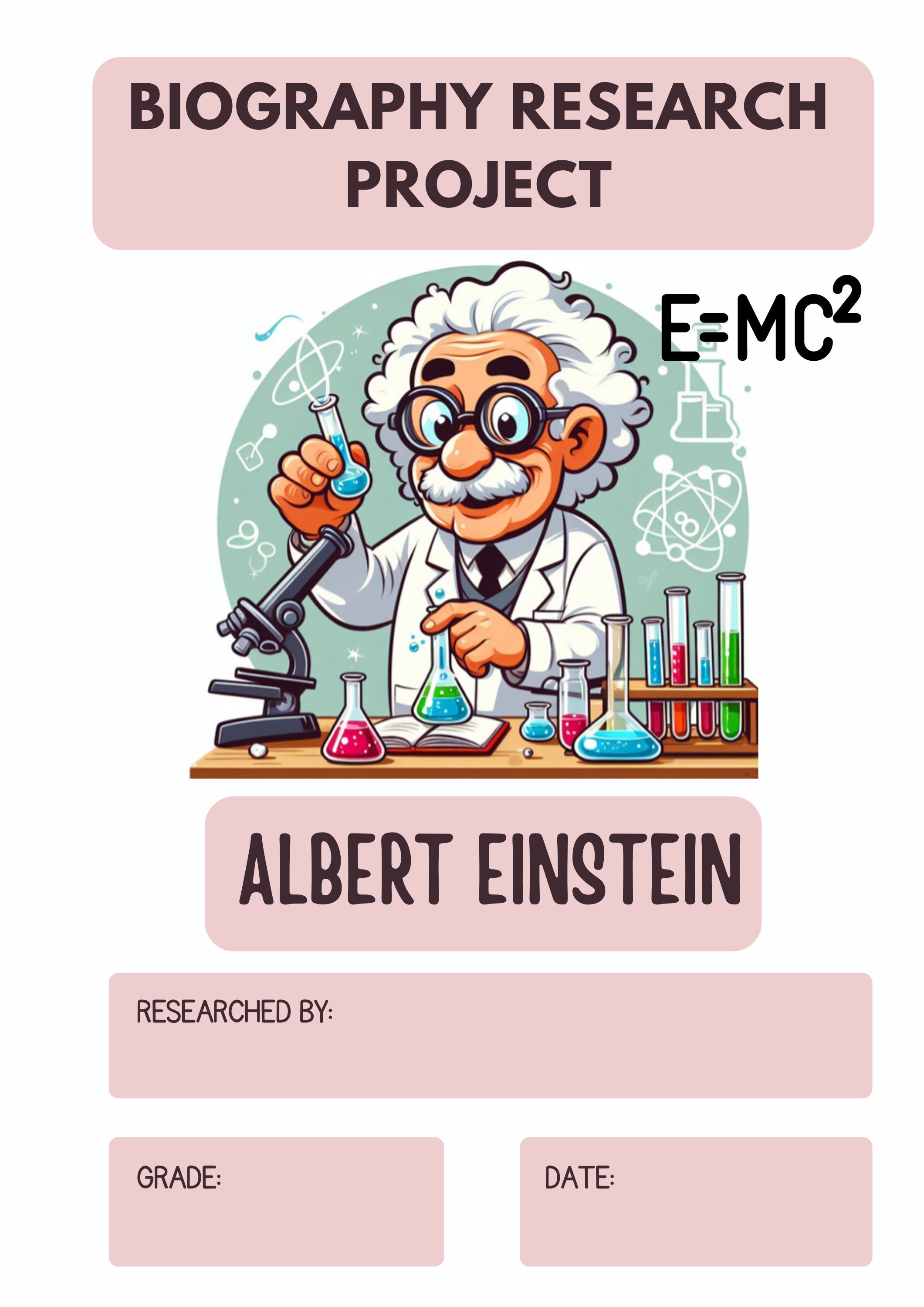 Albert Einstein Biography Research Project Display Board School Project ...