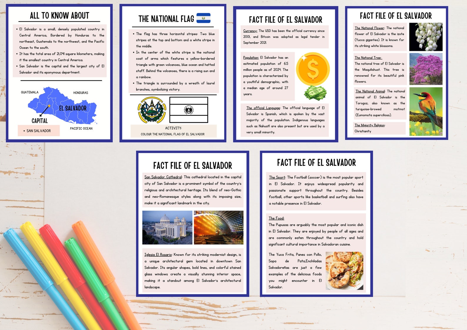 El Salvador Printable: School Project, Hispanic Heritage (PDF) - Etsy