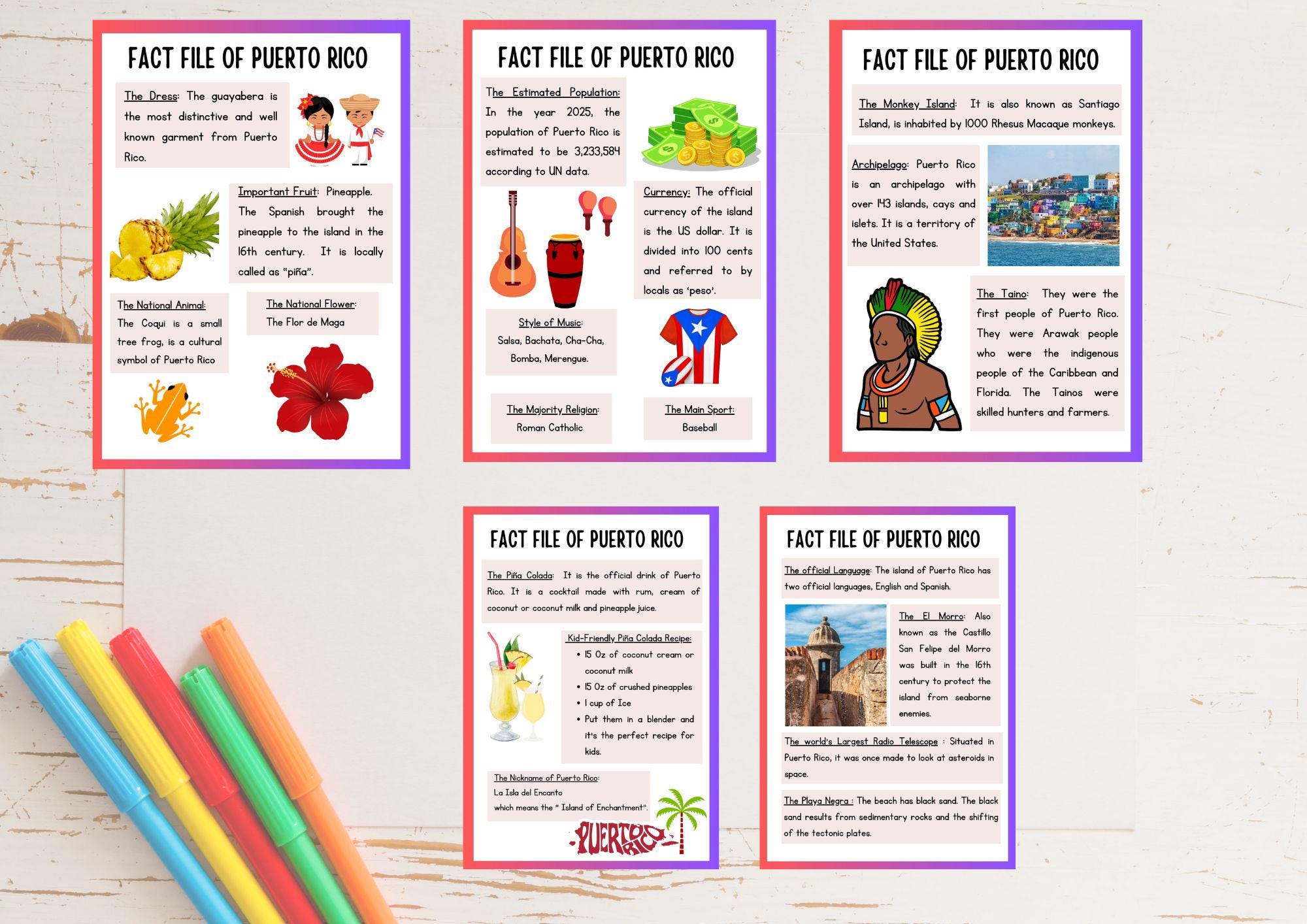 Puerto Rico Printable: School Board Projects, Hispanic Heritage Week ...