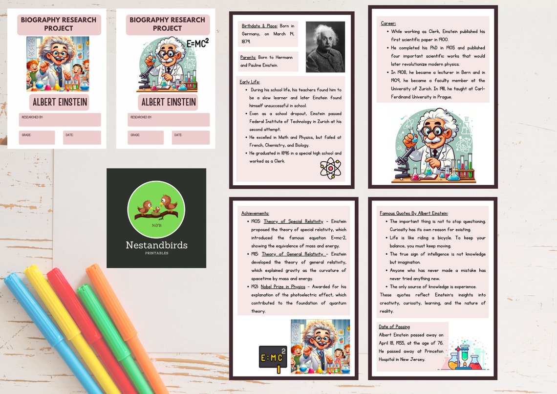 Albert Einstein| Biography Research Project | Display Board School ...