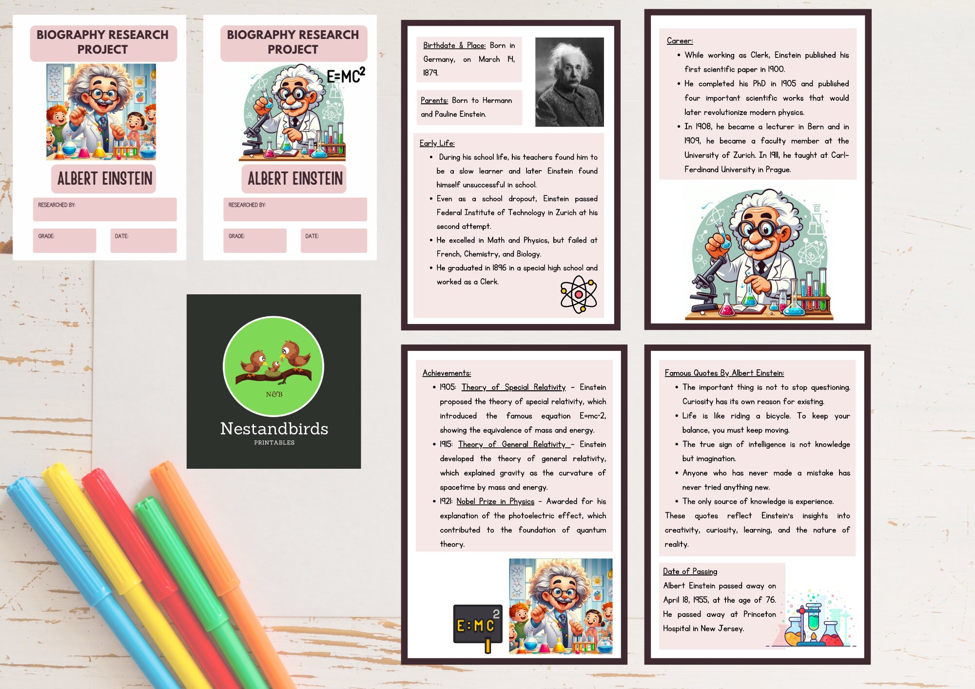 Albert Einstein| Biography Research Project | Display Board School ...