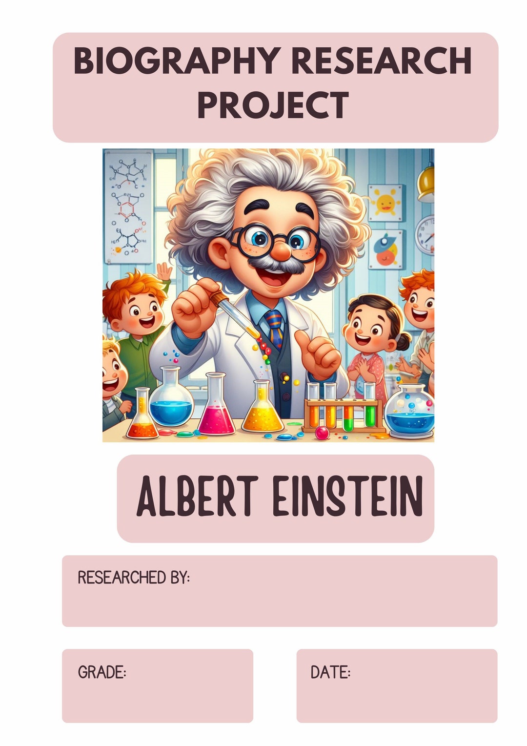 Albert Einstein Biography Research Project Display Board School Project ...