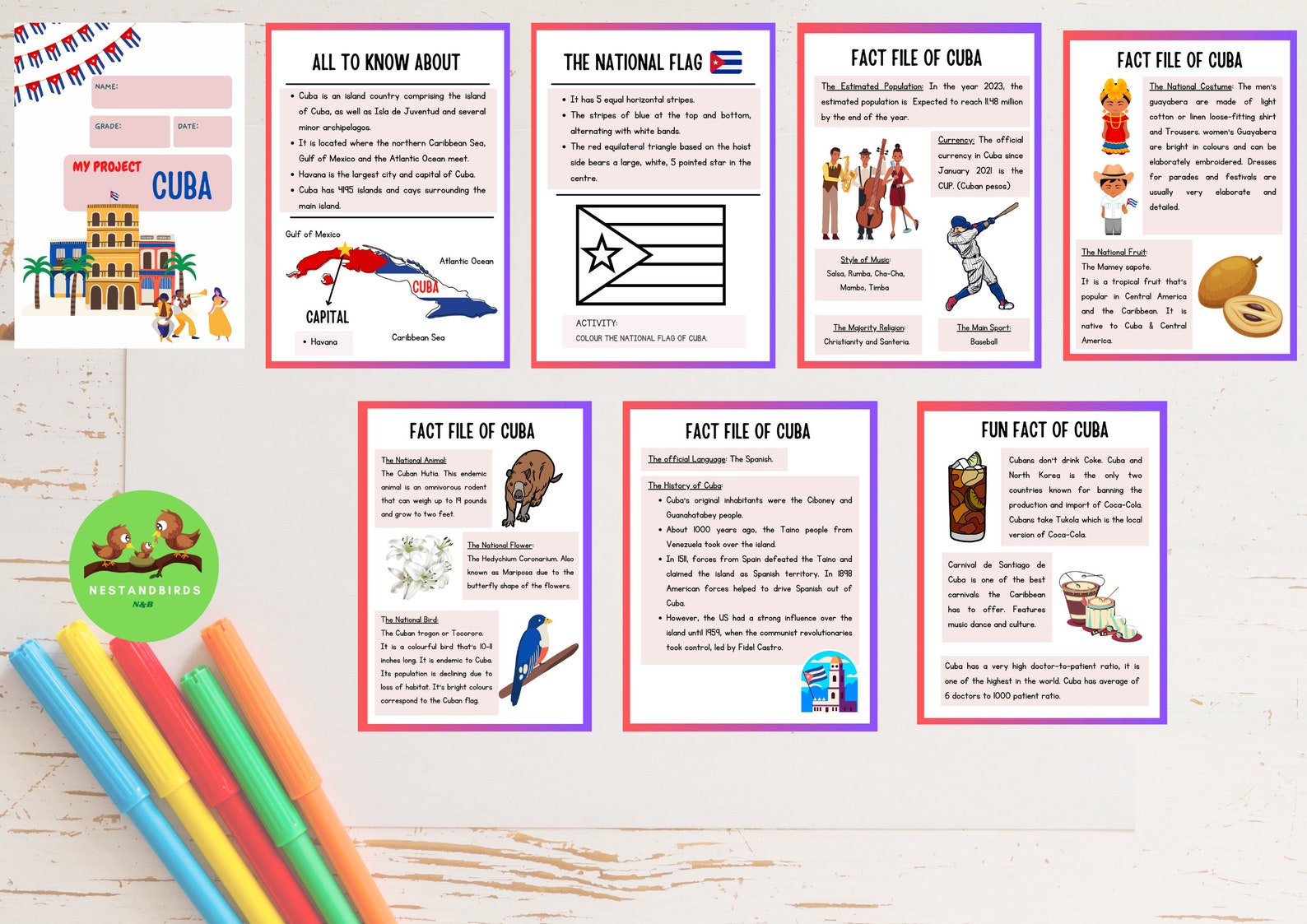 Cuba Unit Study: Kids Printable, Hispanic Heritage (PDF) - Etsy