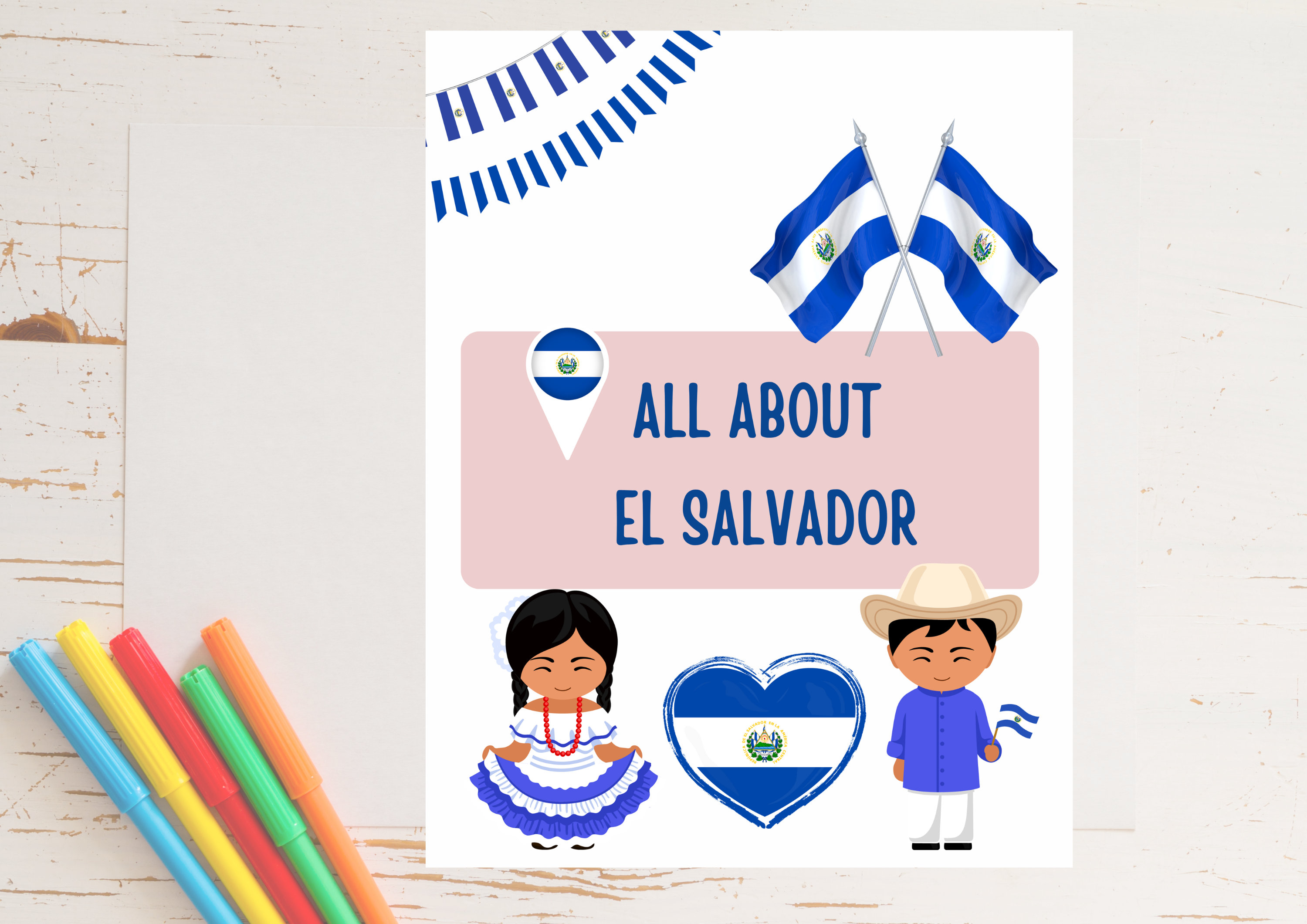 El Salvador Printable: School Project, Hispanic Heritage (PDF) - Etsy