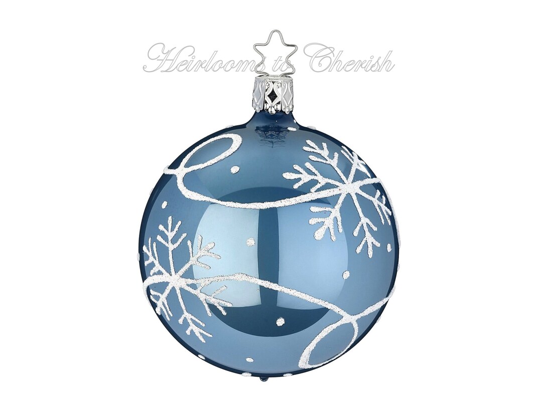 New for 2023 Inge-glas 8cm Ball Winter Magic Celestial Blue Pearl ...