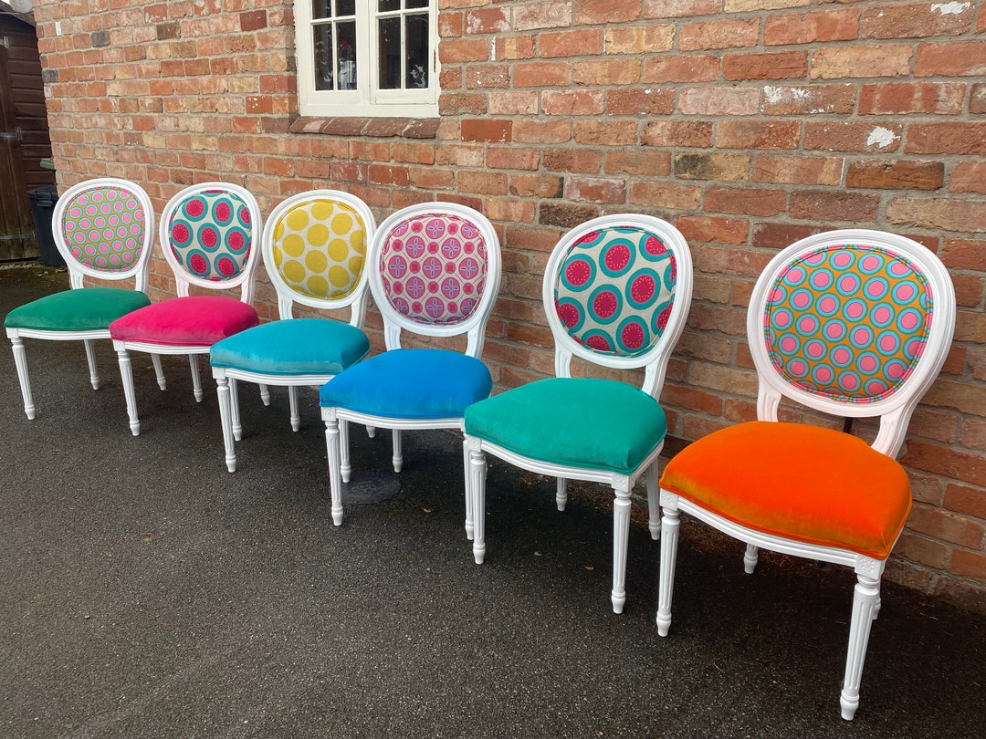 Set of 6 Custom Made Dining Chairs, Upholstered - Etsy