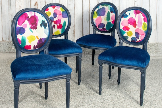 Set of 4 CUSTOM MADE DINING Chairs Set of Four Designer - Etsy UK