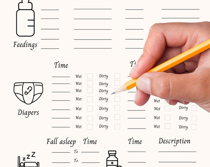 Baby Daily Log Printable, Infant Daily Log, Baby Care Journal, Newborn ...