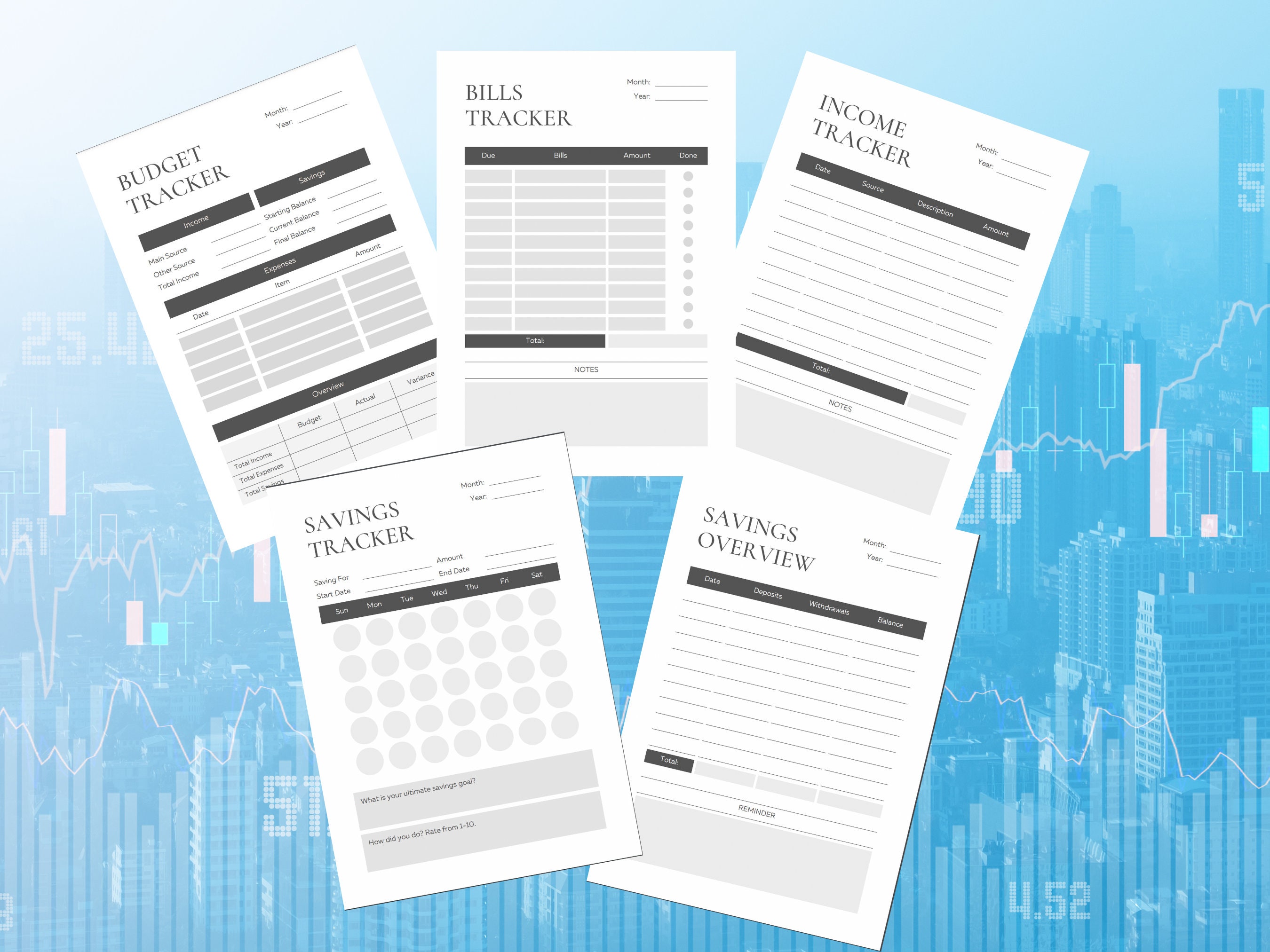 Mega Pack Finance Planner Printable, Budget Tracker, Income Savings ...