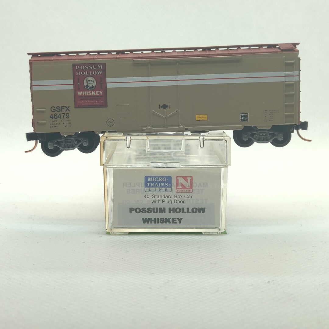 Custom Painted and Decaled N-scale Micro-trains Boxcar, Tan-brown and ...