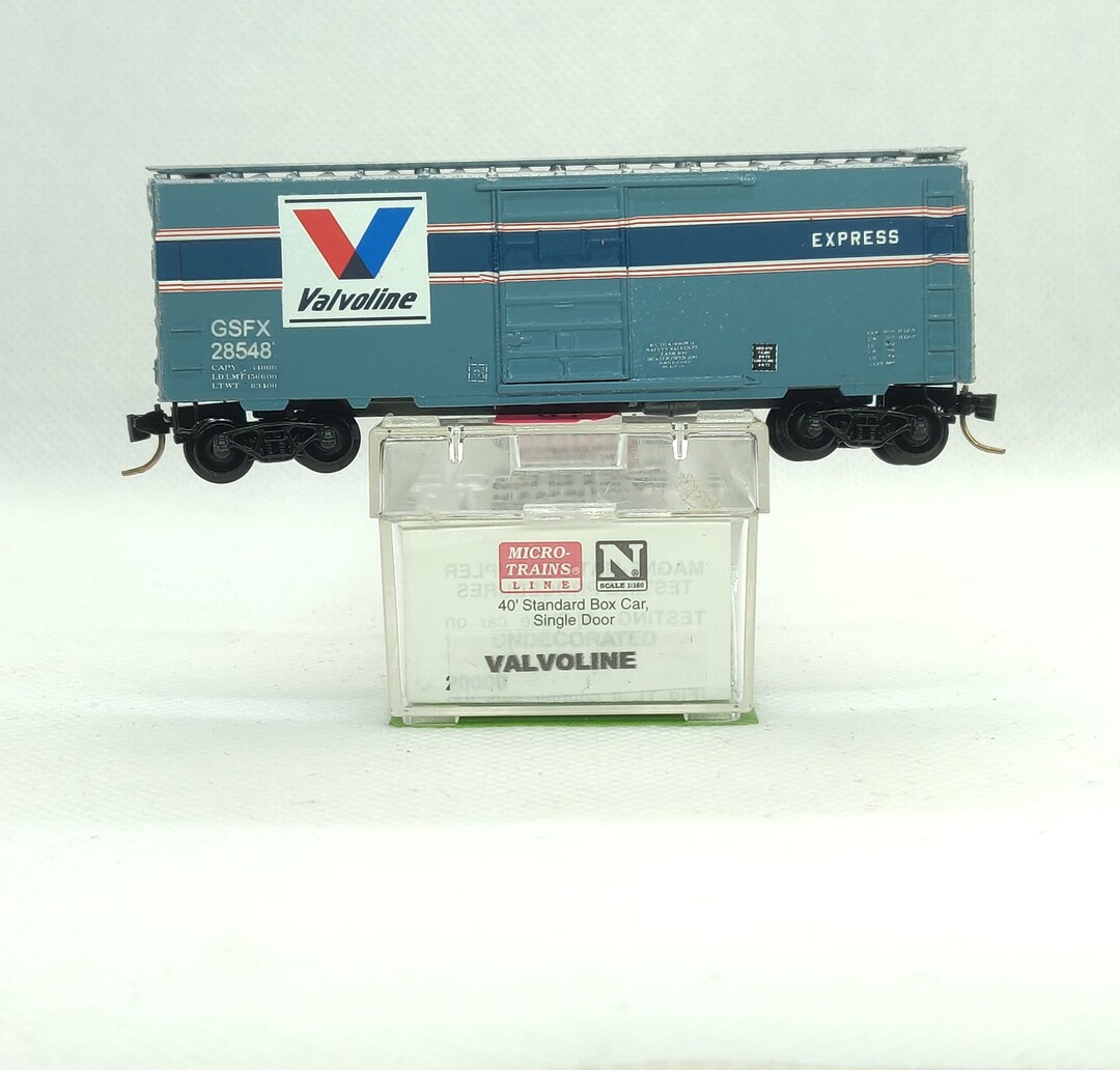 Custom Painted and Decaled N-scale Micro-trains Boxcar, Blue and Silver ...