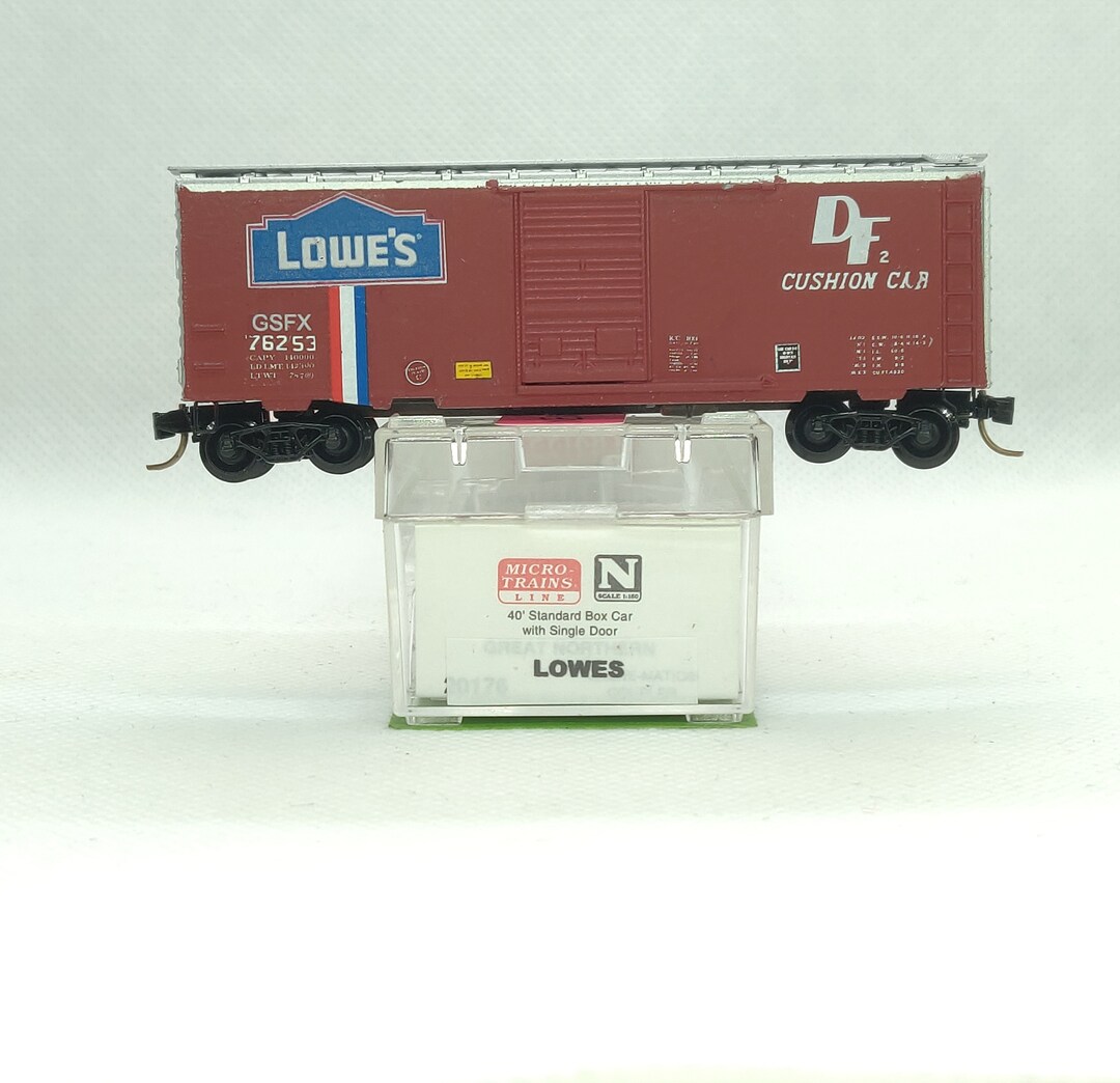 Custom Painted and Decaled N-scale Micro-trains Boxcar, Red and Silver ...