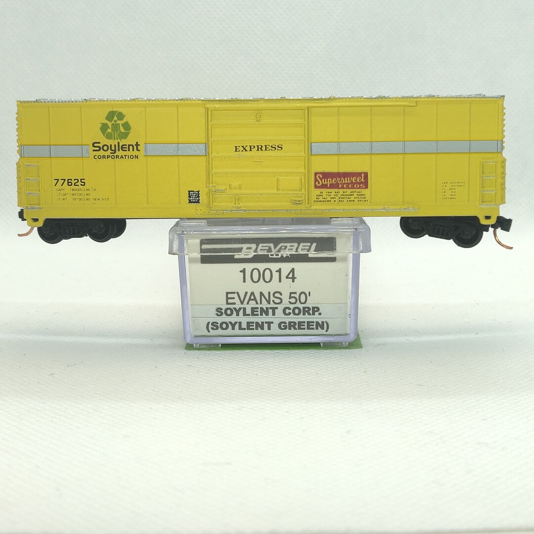 Custom Painted and Decaled N-scale Bev-bel Boxcar, Yellow and Silver ...