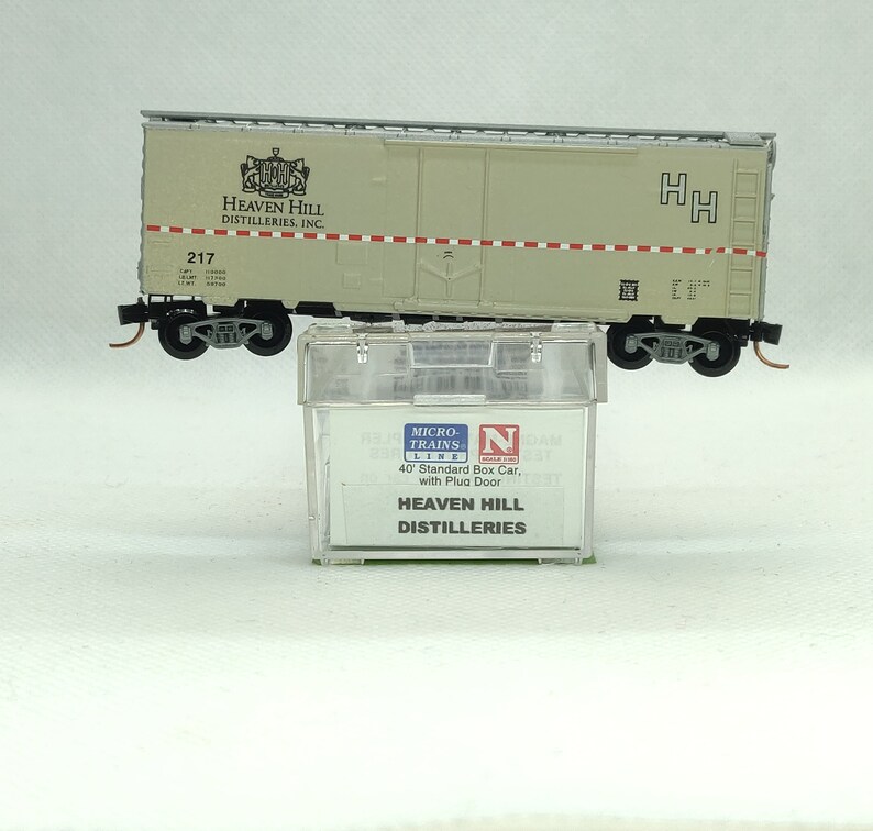 Custom Painted and Decaled N-scale Micro-trains Boxcar, Off-white and ...