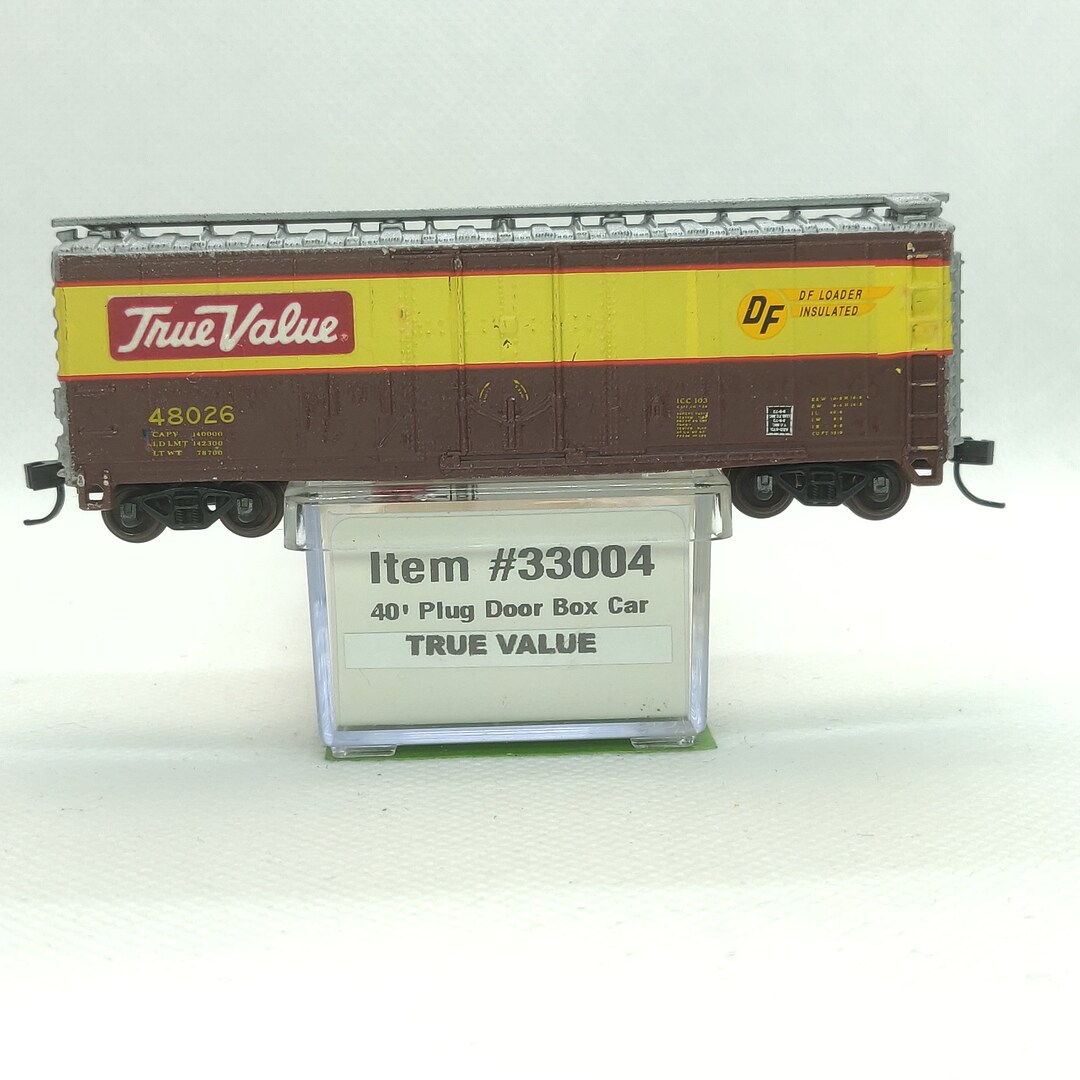 Custom Painted and Decaled N-scale Atlas Boxcar, Brown, Yellow, and ...