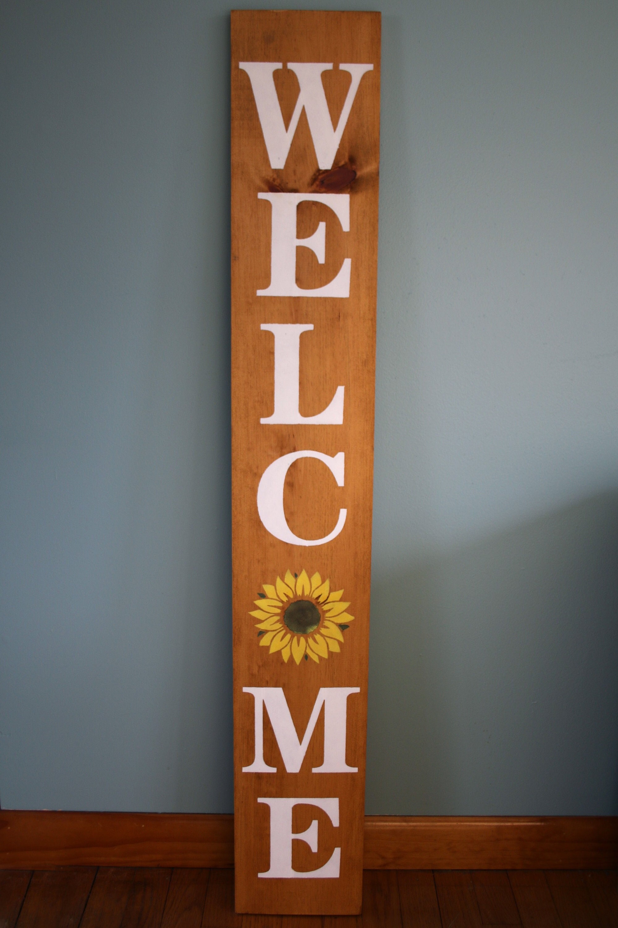 Welcome Sign With Sunflower - Etsy