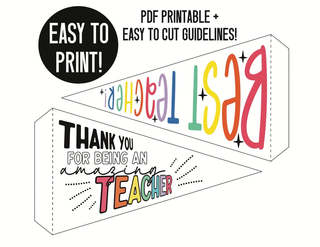 TEACHER APPRECIATION FLAGS - Thank You Teacher - End of the Year Gift ...