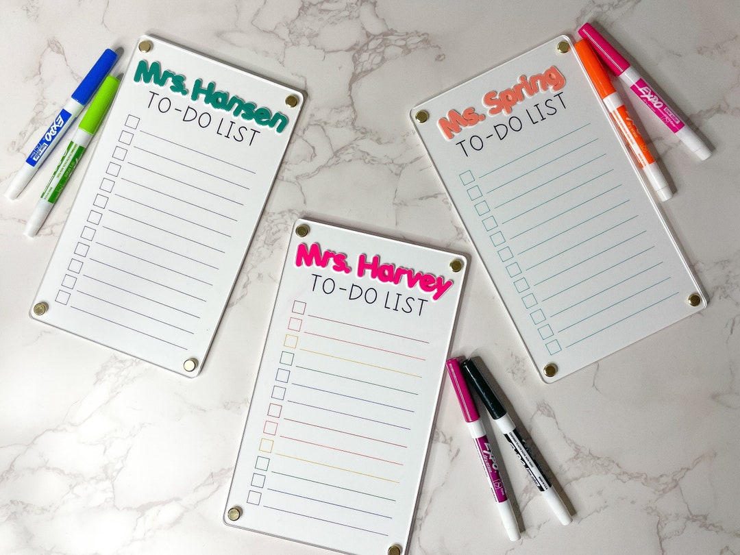 PERSONALIZED TODO LIST - Teacher Appreciation Gift - Colorful Acrylic ...