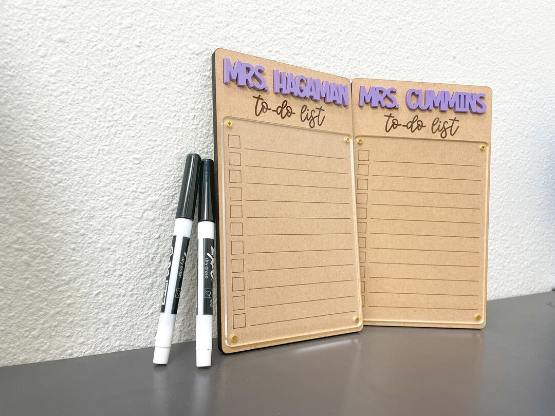 DRY ERASE To-do List Custom Name and Color Wood Acrylic Great Gift for ...