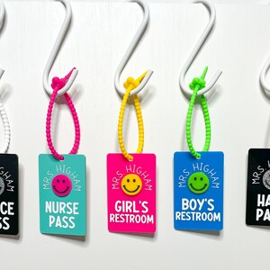 TEACHER CLASSROOM BADGES - Hall Pass, Office Pass, Bathroom Restroom ...