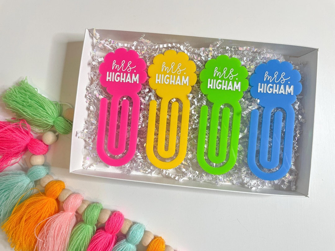 JUMBO PAPERCLIP SET - Adorable Personalized Neon Paperclip Set ...