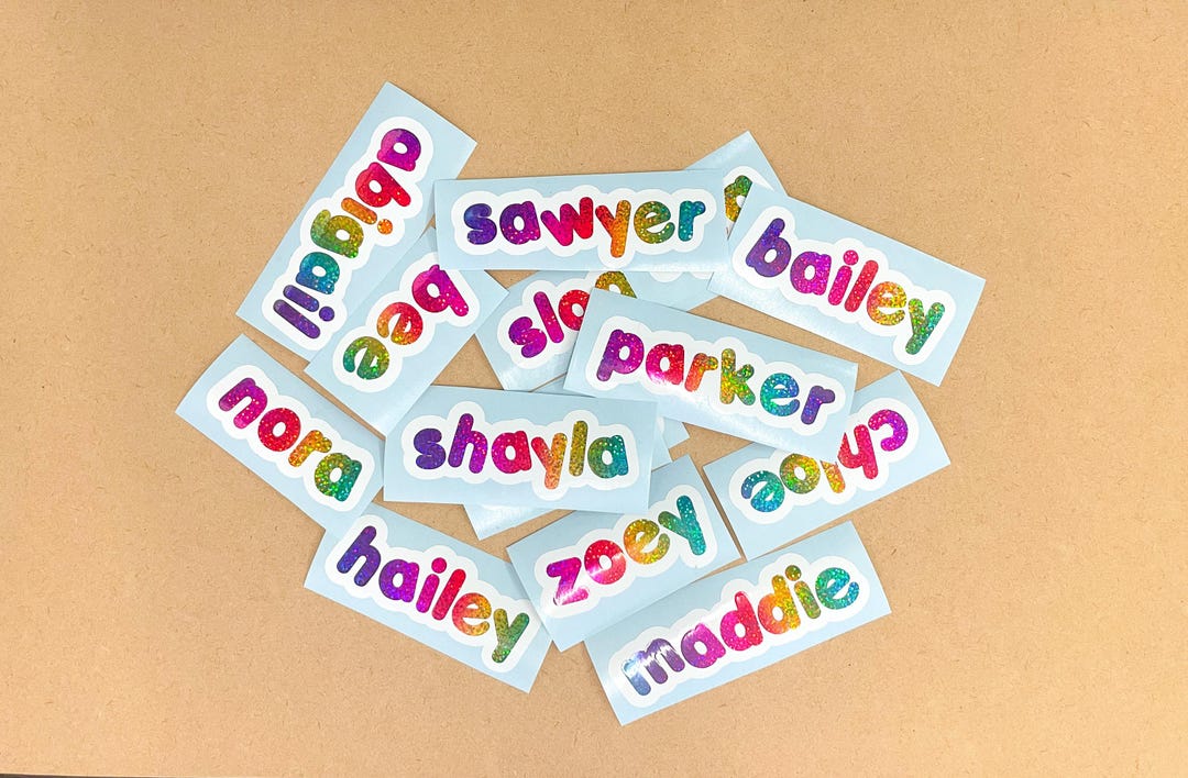 BULK Name Stickers 10+! - Discounted Bubble Letter Name / Team ...