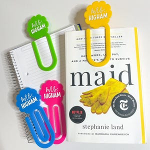 JUMBO PAPERCLIP SET Adorable Personalized Neon Paperclip Set Bookmarks ...