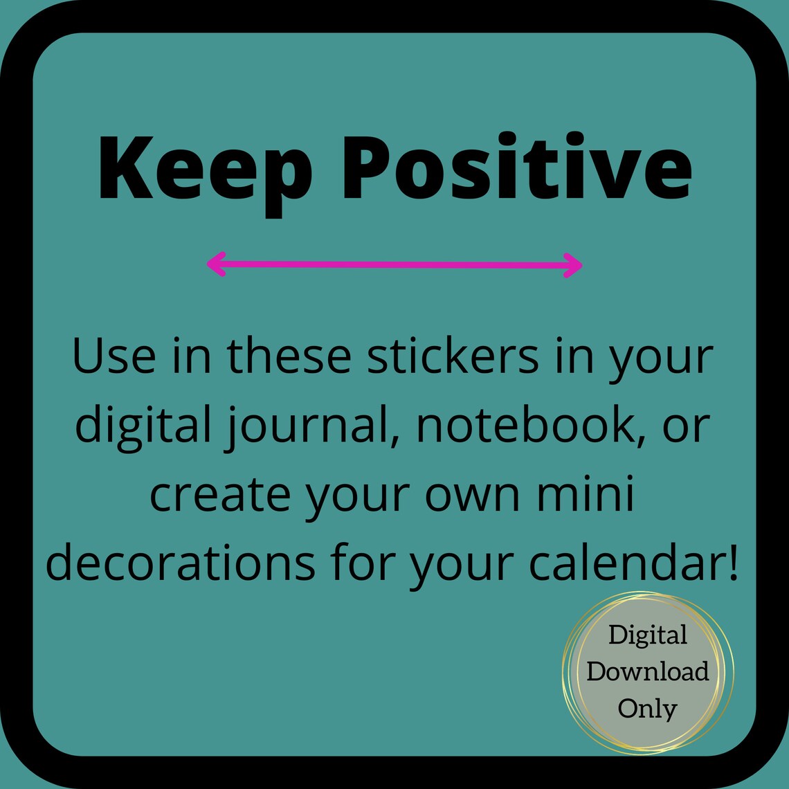 Digital Positive Affirmation Word Stickers With Transparent - Etsy