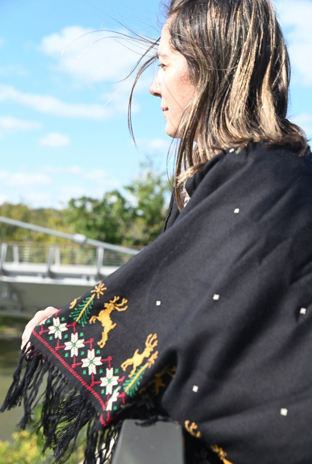 Dancing Reindeers Shawl - Etsy