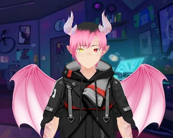 Gothic Wolf Girl Vtuber Model With Two Outfits Ready to Use Cute Pre ...