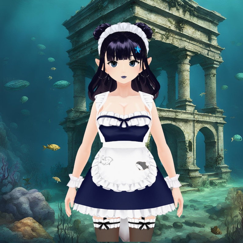 Shark Vtuber Model With Three Outfits Ready to Use | Cute Pre-made 3D ...