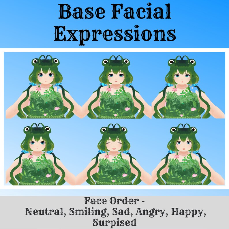 Green Haired Plus Size Frog Froggie Girl Vtuber Model With Two Outfits ...
