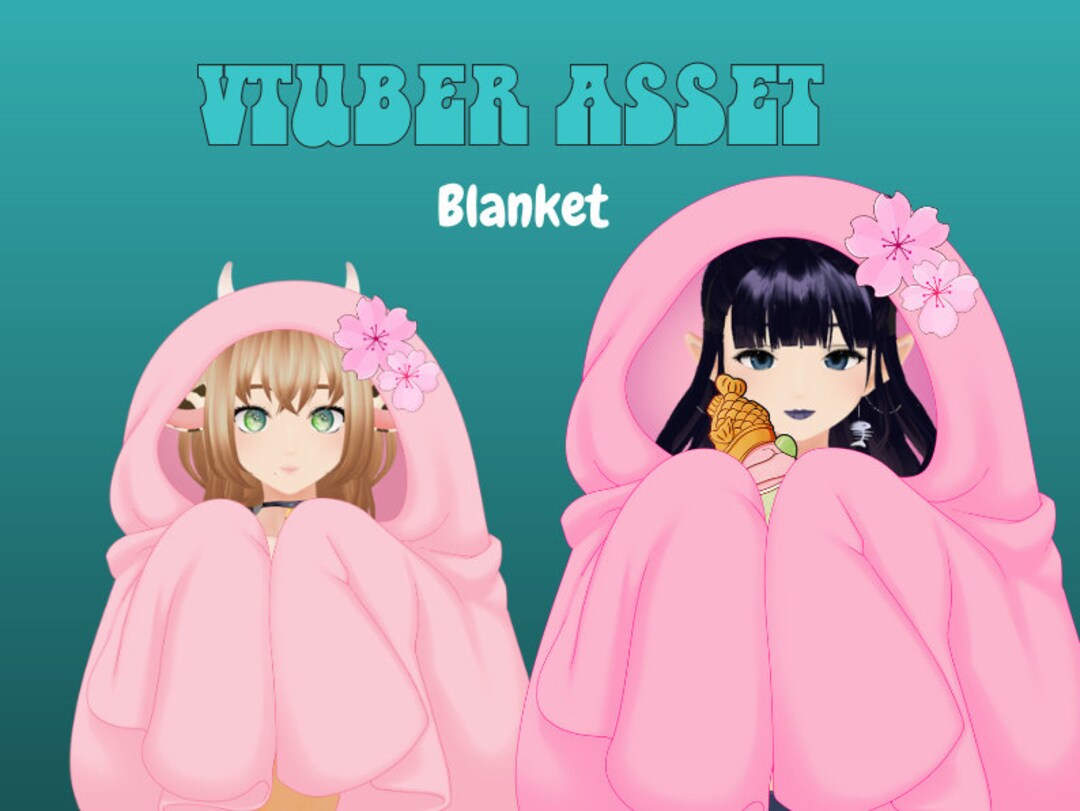 Pink Cherry Blossom Sakura Blanket PNG Vtuber Asset | Vtuber Prop ...