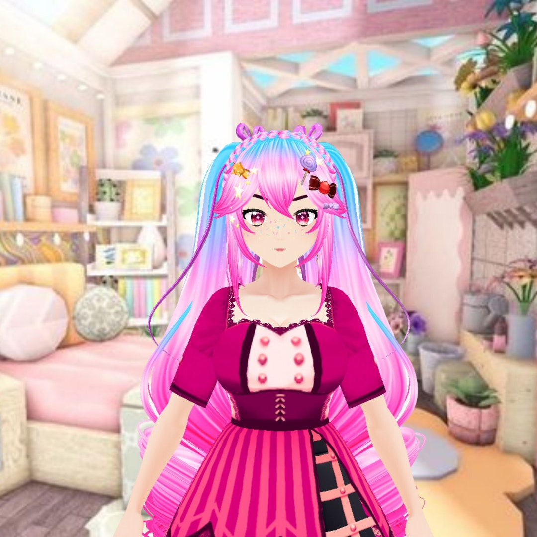 Candy Sweet Girl Vtuber Model With Two Outfits Ready to Use Cute Pre ...