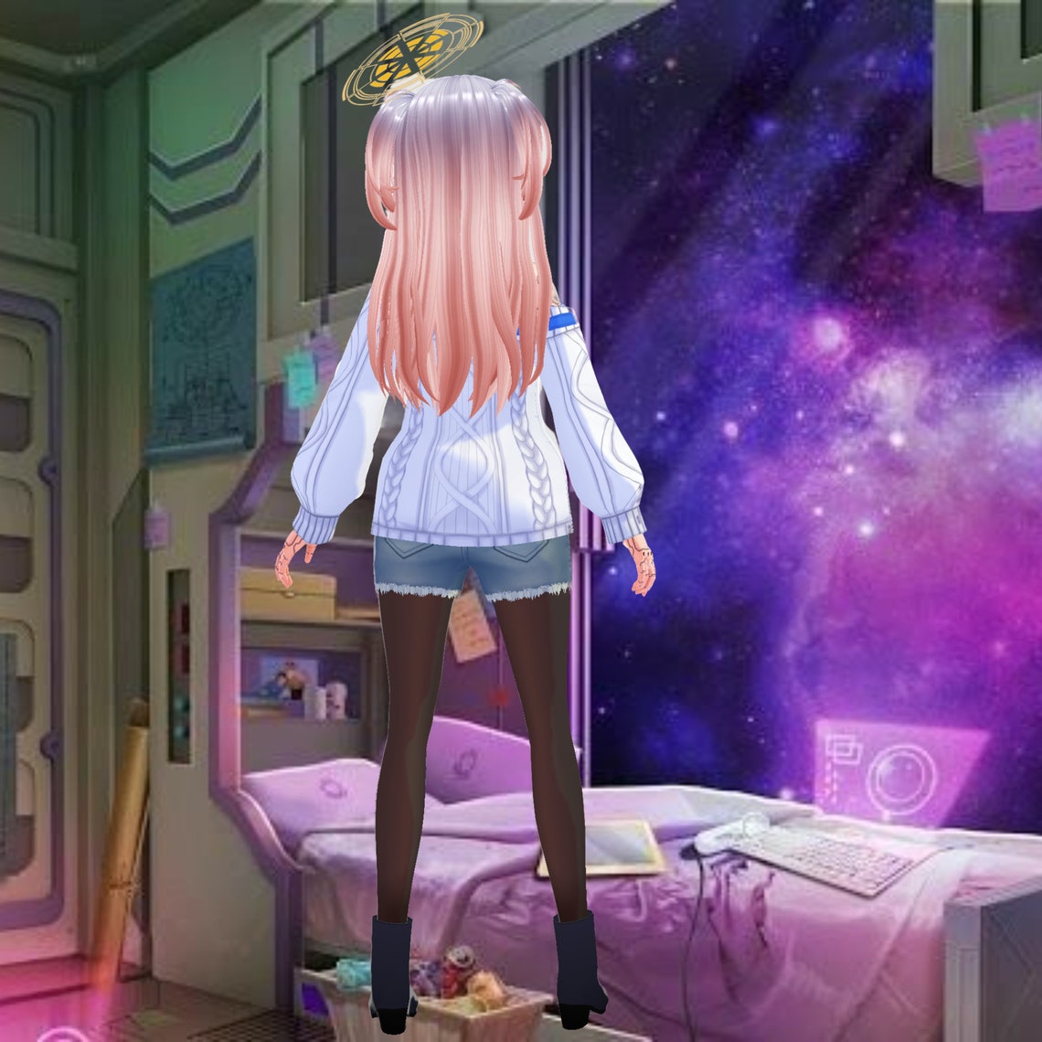 Damaged Android Vtuber Model With Two Outfits Ready to Use Cute Pre-made 3D Vroid VRM Model for ...