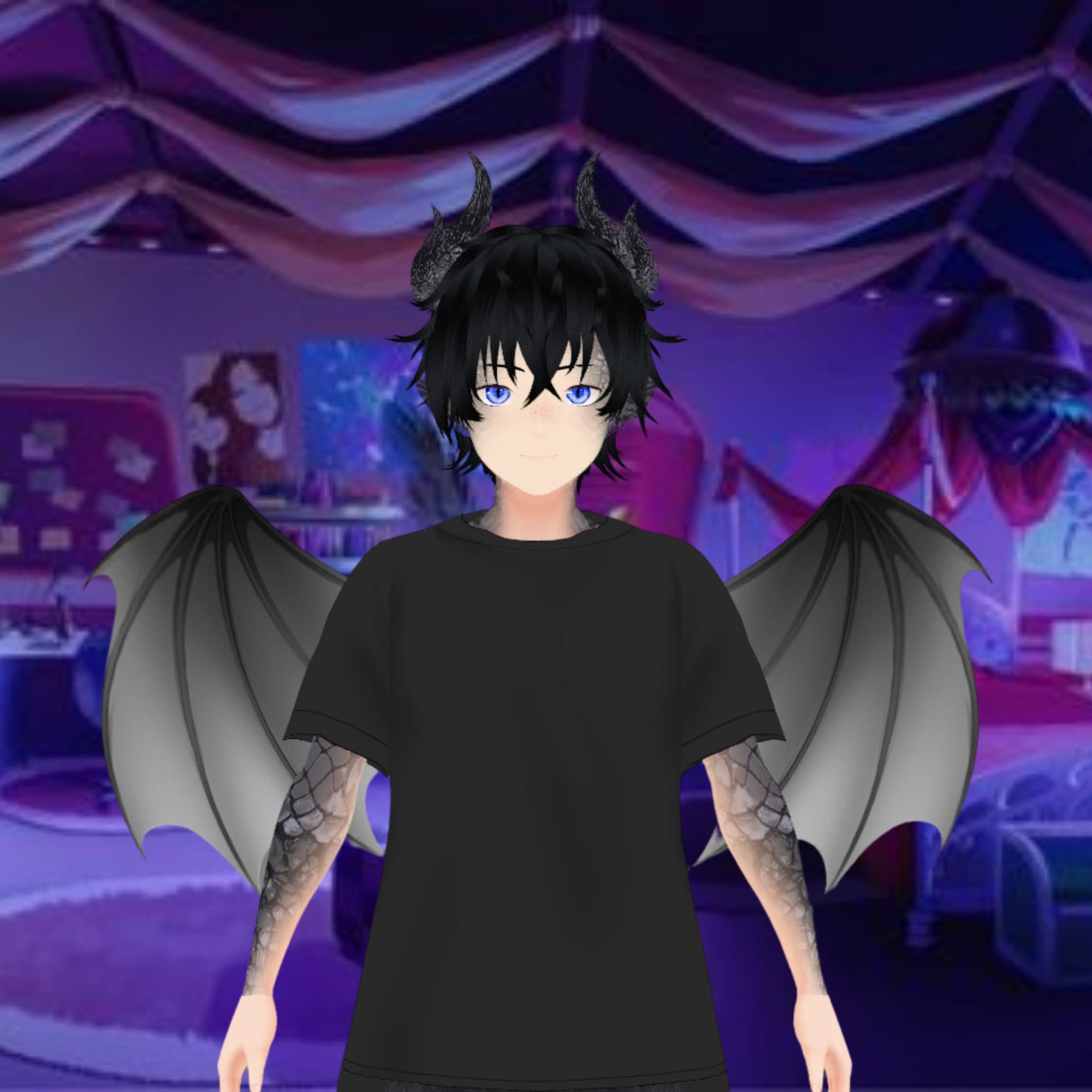 Male Black Grey Dragon Vtuber Model With Two Outfits Ready to Use ...