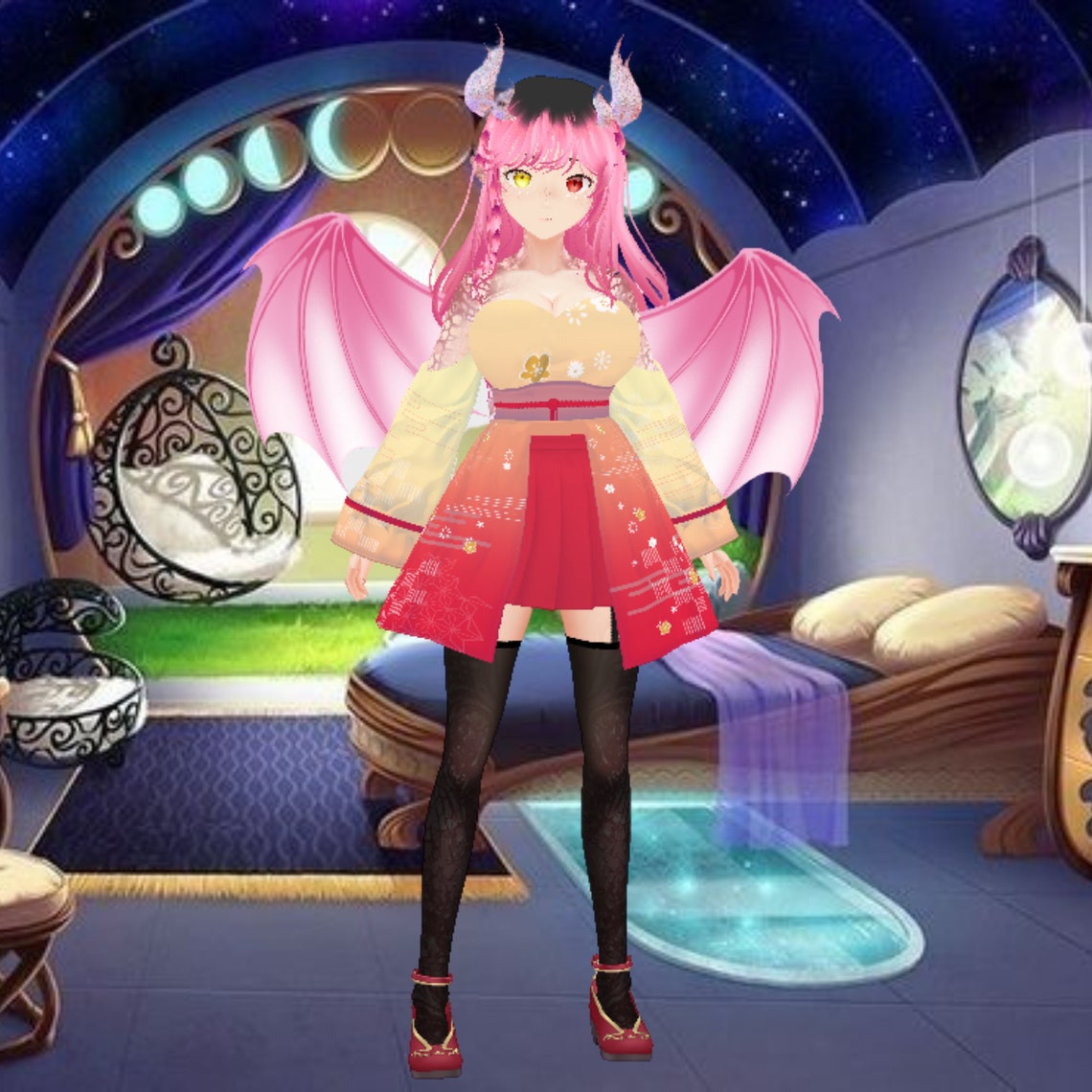 Dragon Vtuber Model With Two Outfits Ready to Use | Cute Pre-made 3D ...