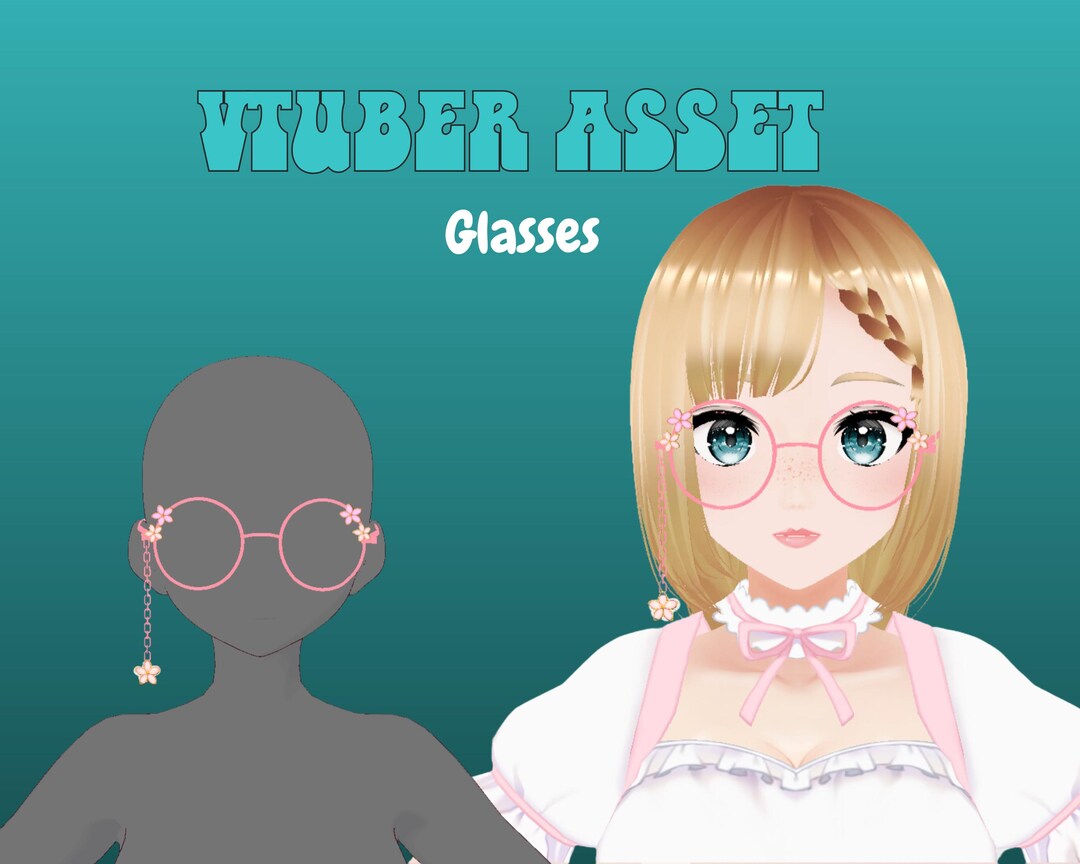 Vtuber Pink Cherry Blossom Sakura Glasses | Vroid Studio | Hair ...