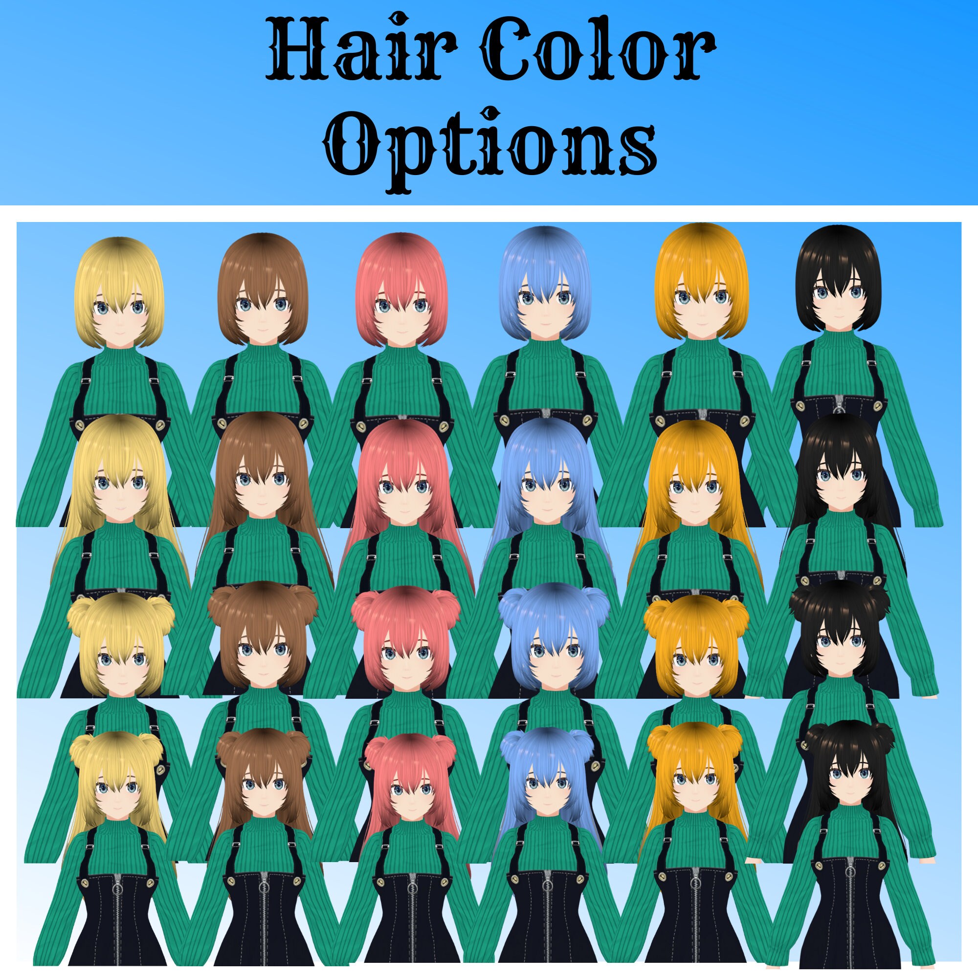 Customizable Girl Vtuber Model With Two Outfits Multiple Colors Ready ...