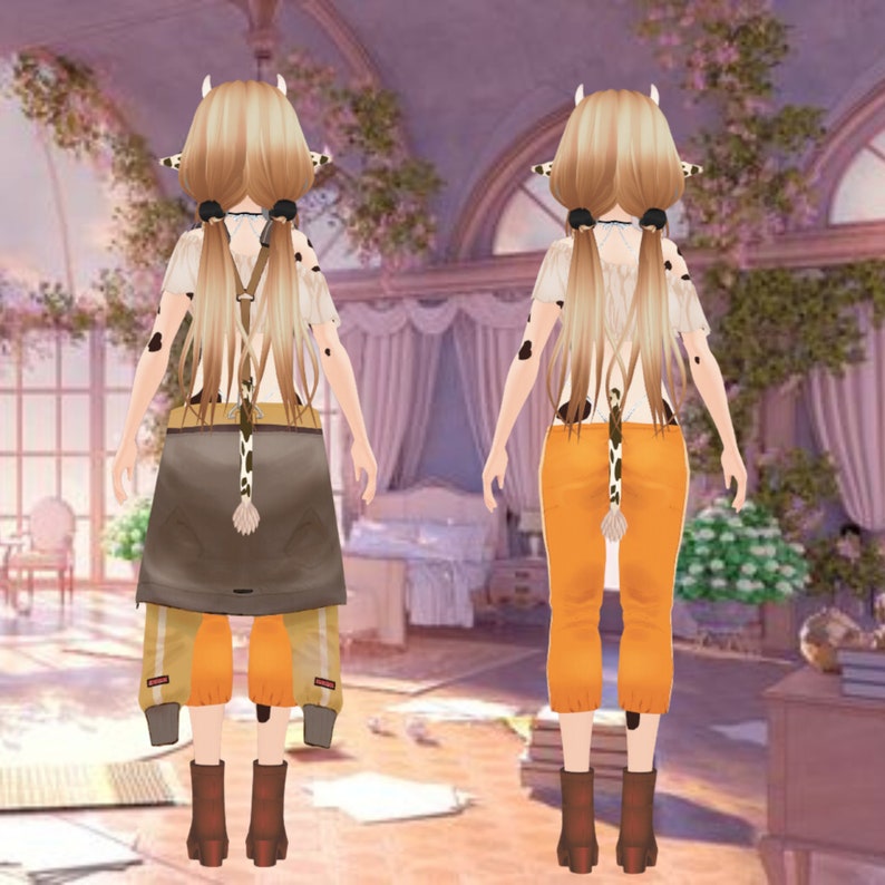 Highland Cow Vtuber Model With Two Outfits Ready to Use | Cute Pre-made ...